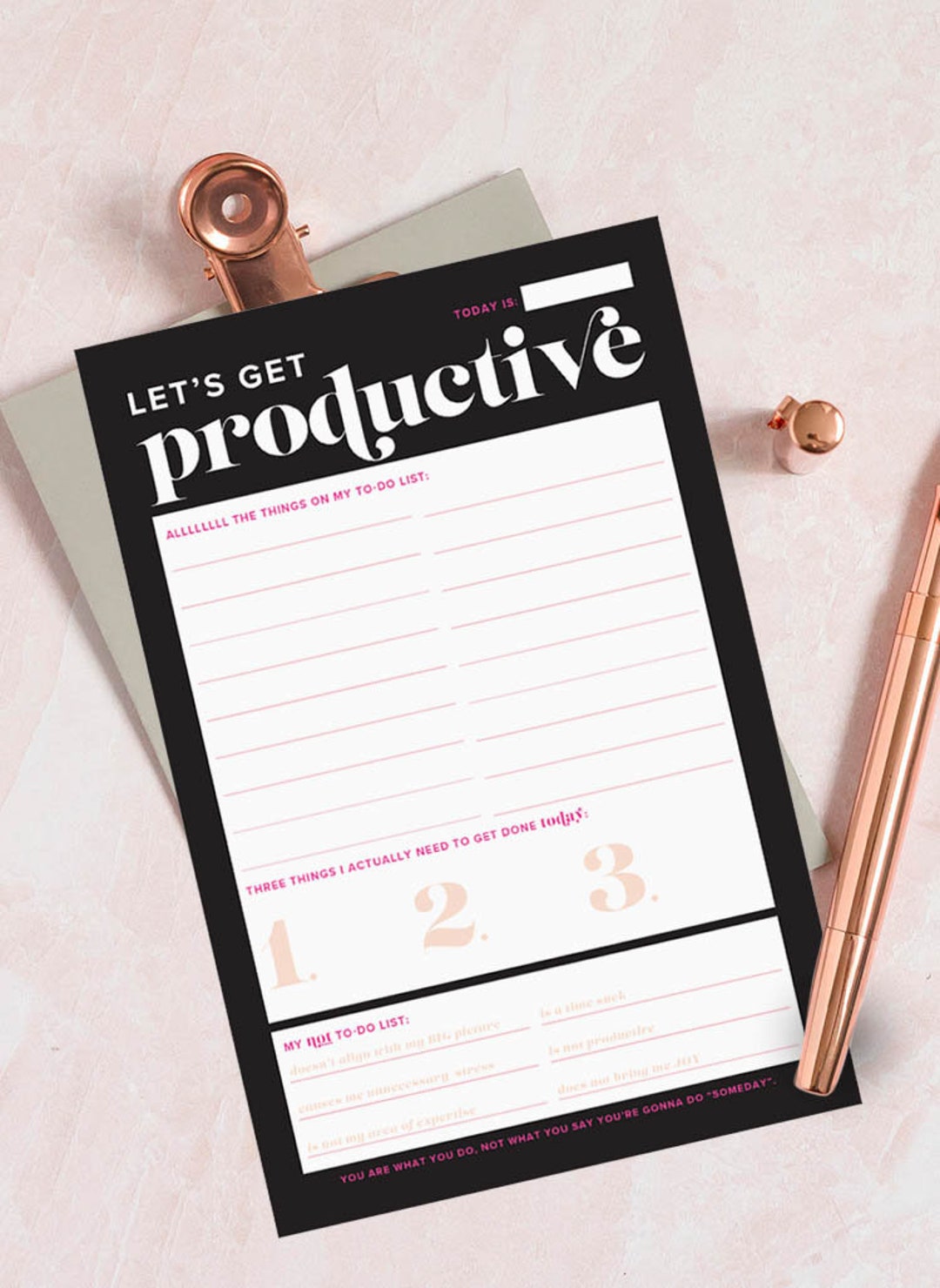 Let's Get Productive - Black & Pink to Do List and NOT to Do List ...