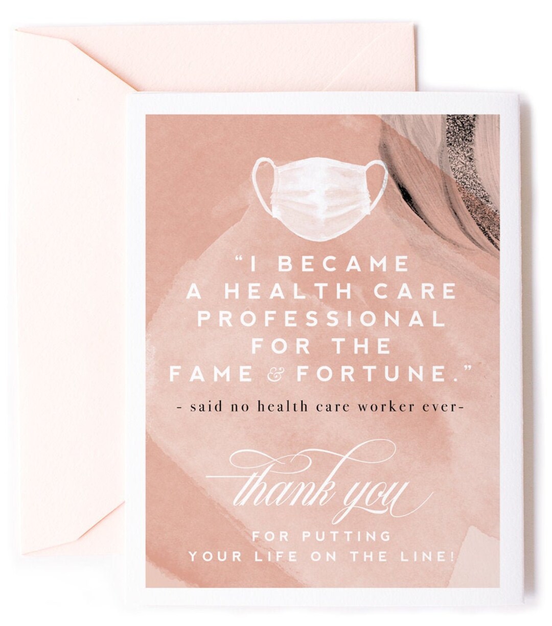 Health Care Professional Appreciation Card Thank You Health Care Worker ...