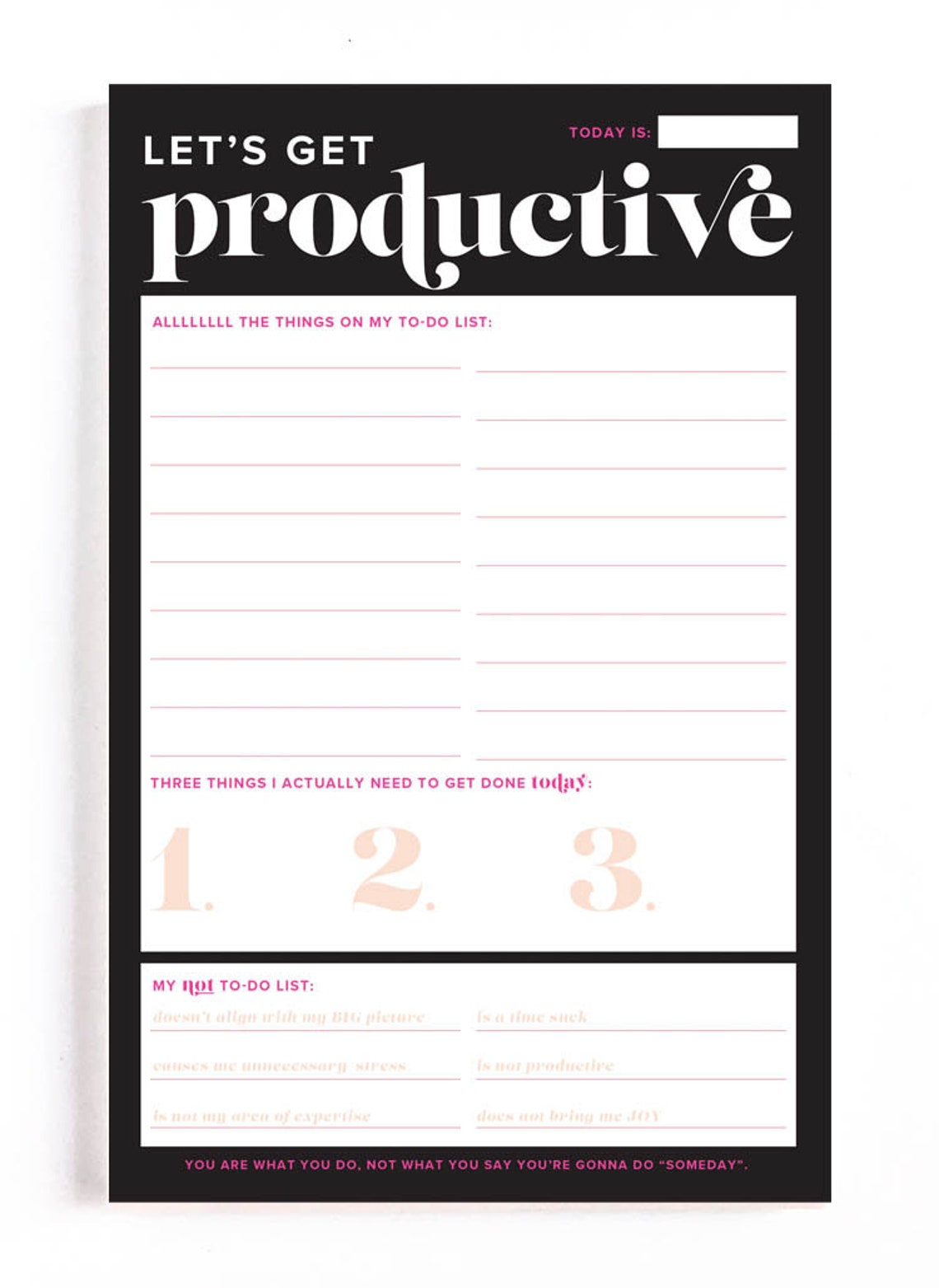 Let's Get Productive - Black & Pink to Do List and NOT to Do List ...