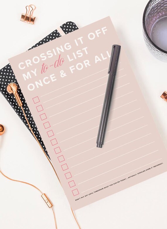 Crossing It off My To-do List Blush & Pink Productivity Not | Etsy