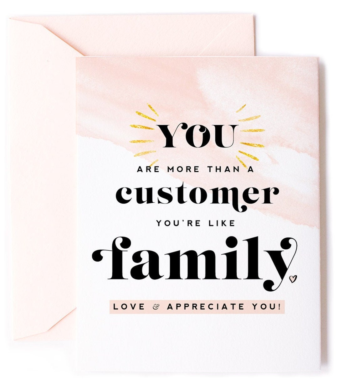 More Than A Customer Client Appreciation Thank You Card Greeting Card ...