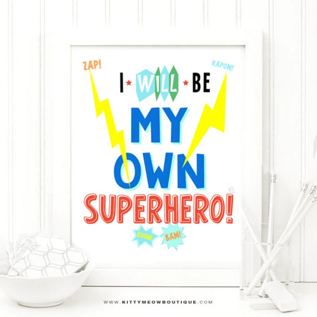 Superhero Quote Children's Room Print Digital Art Print - Etsy