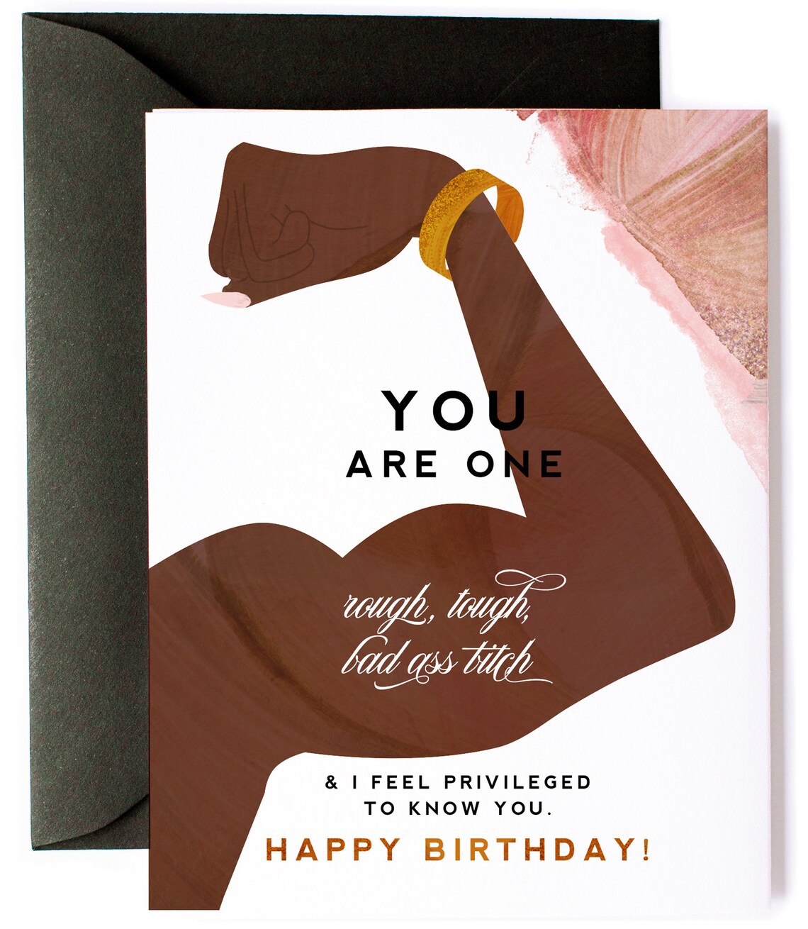 Rough Tough Bad Ass Funny Birthday Card Black Skin Bad - Etsy