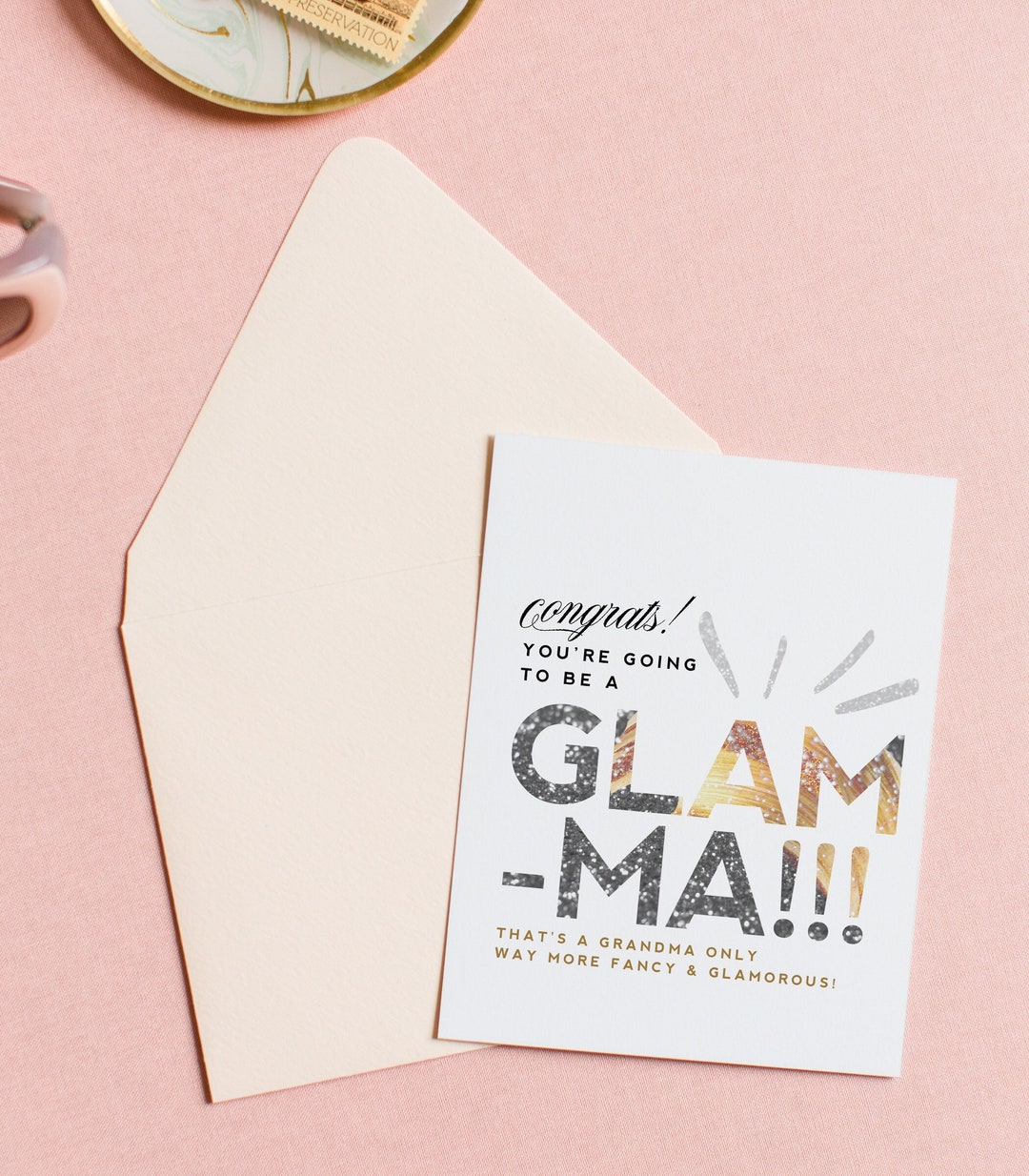 Grandma Glamma, New Baby Greeting Card and Celebration Card - Etsy
