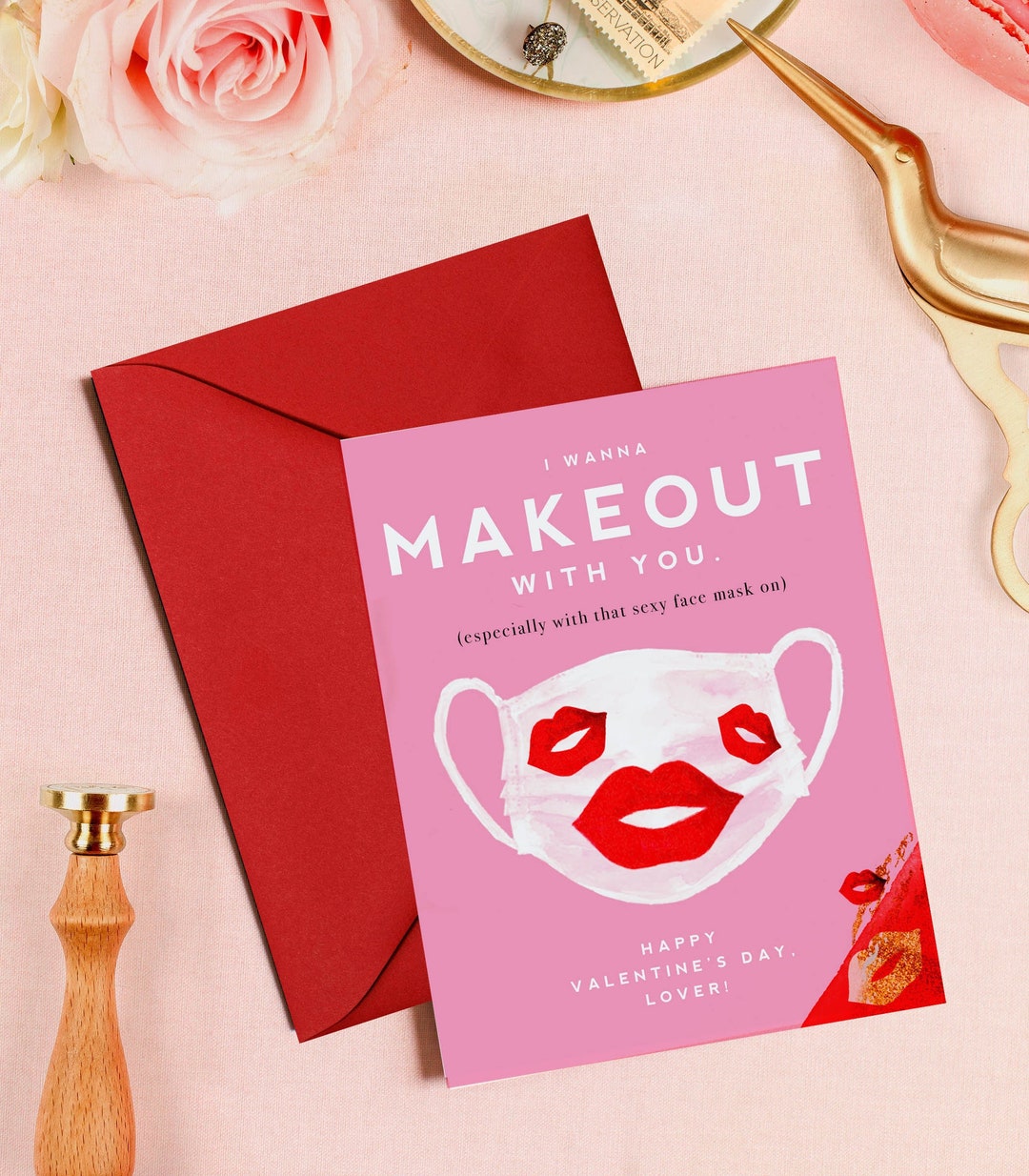 I Wanna Makeout W/you Face Mask Funny Valentine's Day Card Valentine's ...