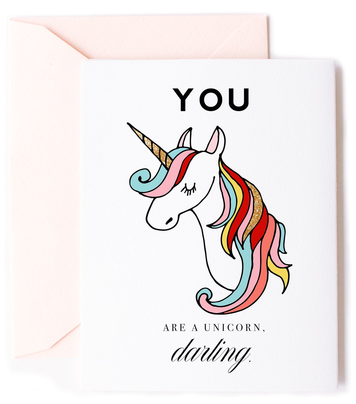 Rainbow Unicorn Friendship & Encouragement Greeting Card | Etsy