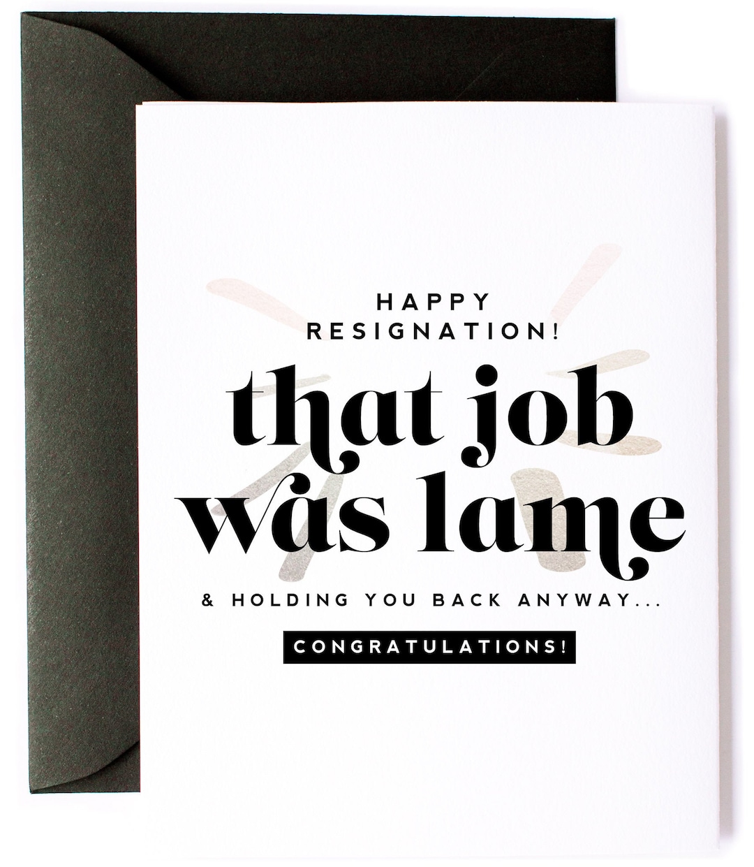 Happy Resignation Funny New Job Celebration Card Congratulations Card ...