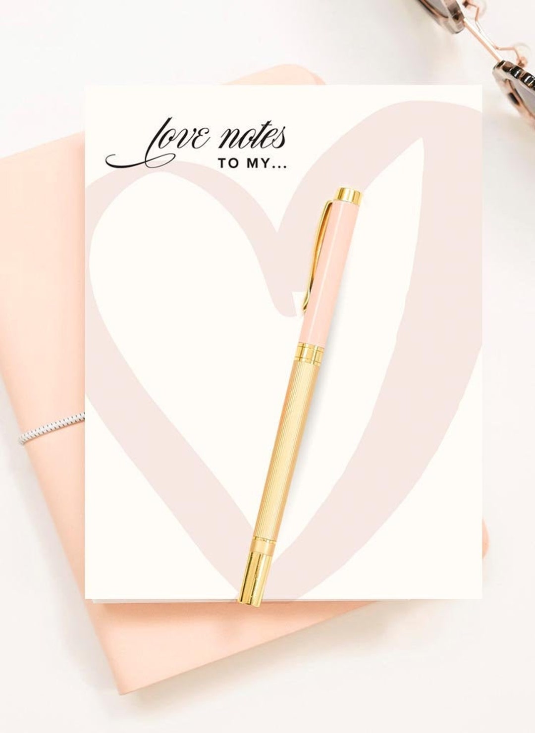Love Notes to My... Blush Heart Watercolor Notepad - Small Notepad ...