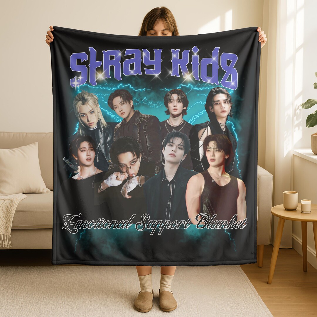 Custom Stray Kids Blanket,cozy Stray Kids Emotional Support Blanket ...