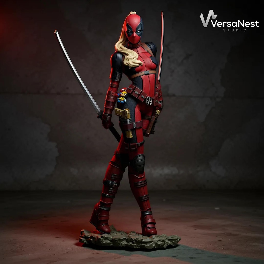 Lady Deadpool STL 3D Printable Statue – Female Superhero Model | 1:6 ...