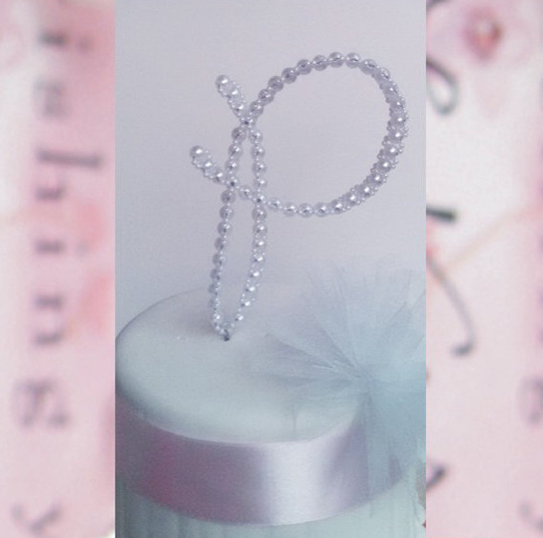 Wedding Cake Topper - Letter P Cake Topper - Monogram Cake Topper ...