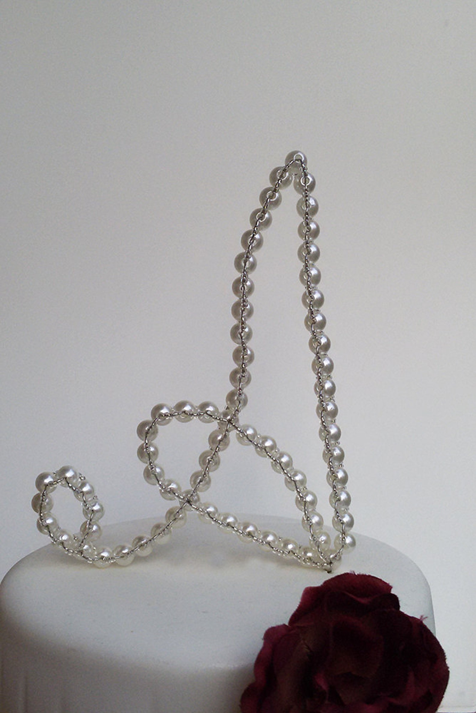 Pearl Cake Topper - Monogram Cake Topper - Initial Cake Topper ...