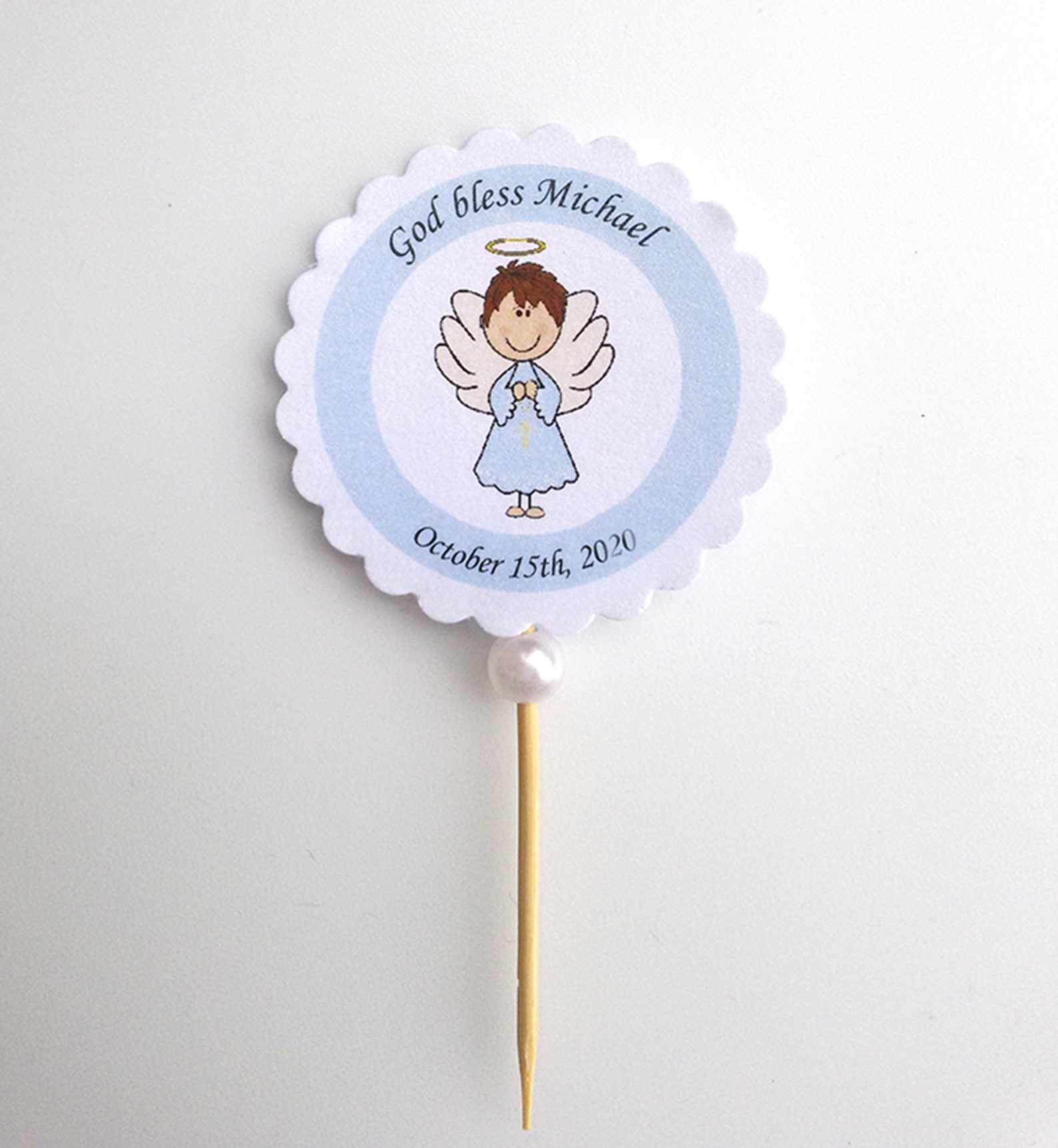 Set of 12 Angel Cupcake Toppers Baptism Cupcake Toppers - Etsy