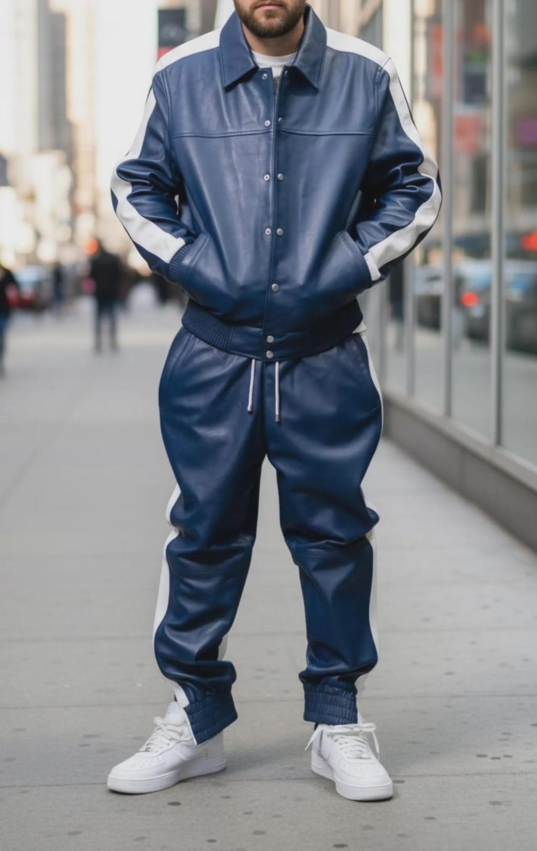 Men’s Real Leather Tracksuit | Handmade Leather Jogging Set | Luxury ...