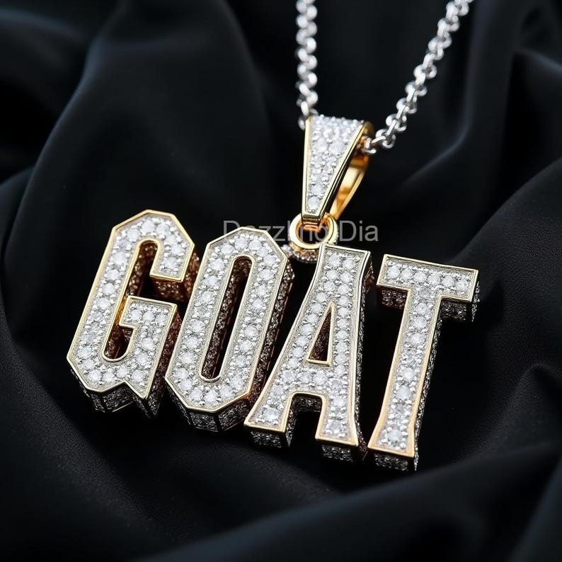 Iced Out GOAT Moissanite Pendant: 14k Gold Plated Hip Hop Necklace - Etsy