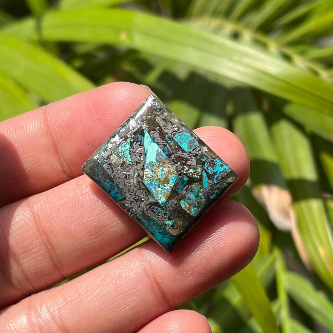 Handmade Crysocolla Composite Copper Gemstone - Rectangle Jewelry ...