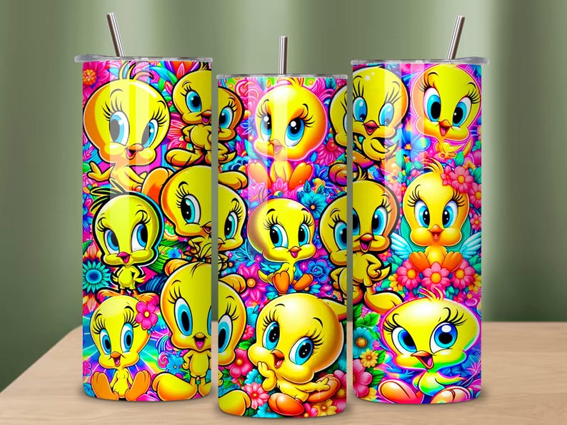 Cartoon Bird Tumbler Wrap: 20oz Skinny Tumbler Sublimation (digital ...