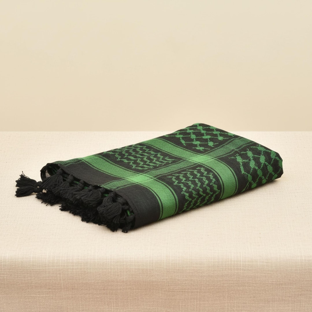 Back & Green Palestine Keffiyeh Scarf – Traditional Cotton Shemagh - Etsy