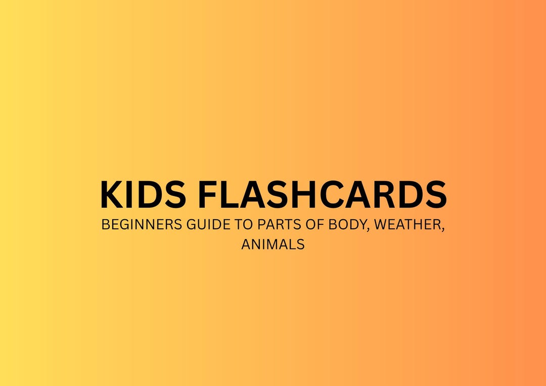 Printable Learning Flashcards: Body Parts, Weather, Animals (PDF & PNG ...