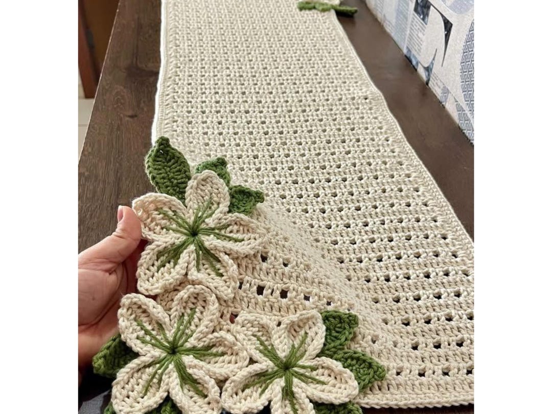 Floral Crochet Table Runner Pattern | Farmhouse Lace Decor (digital PDF ...
