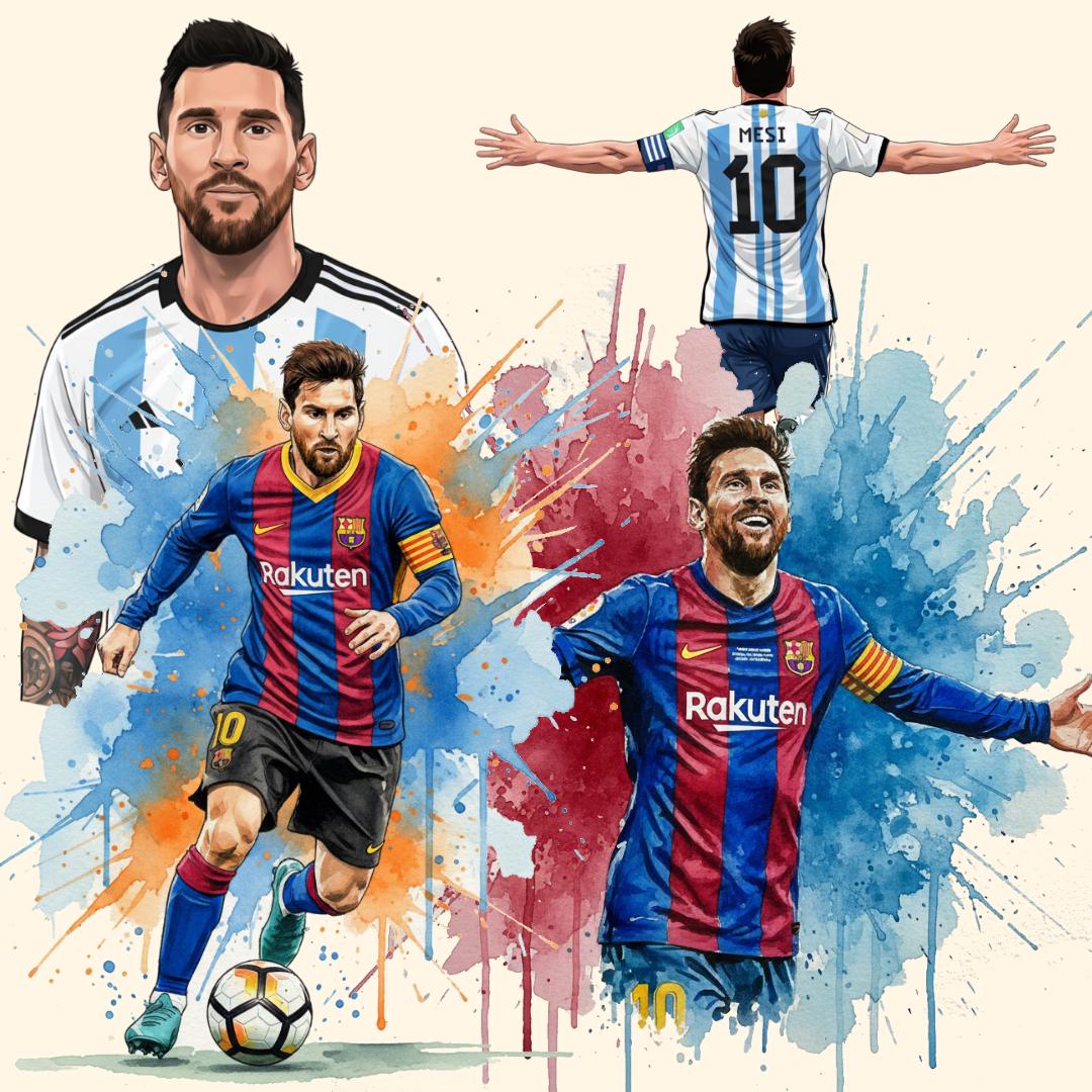 Lionel Messi Clipart Bundle | Soccer and Argentina Football Pngs ...