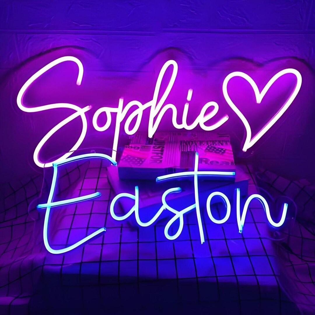 Custom Name Neon Sign - Kids Name LED Sign - LED Neon Sign - Bedroom ...