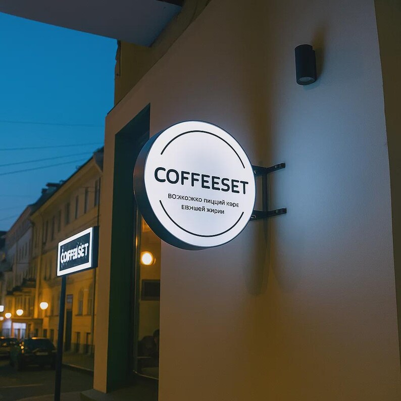 Custom LED Light Box Sign, Round Double Sided, Illuminated Business ...