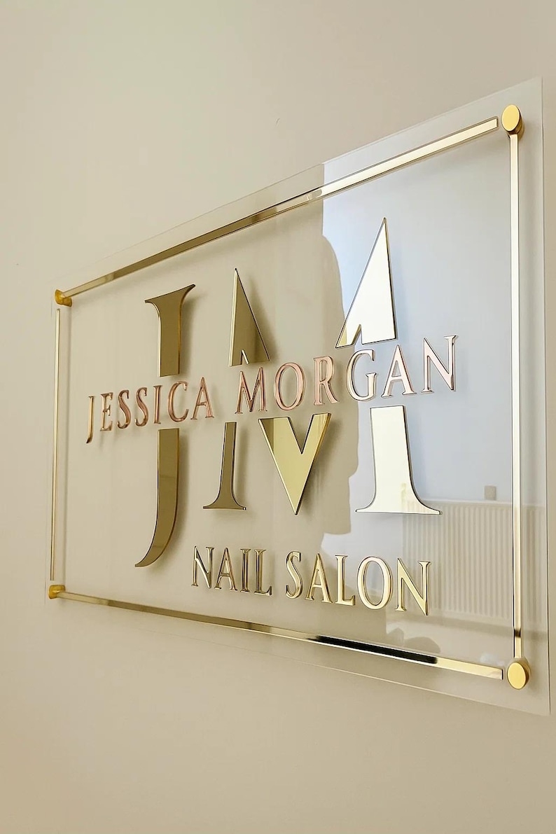 Rectangular Sign, Acrylic Logo Sign, Custom Business Signage, Company ...