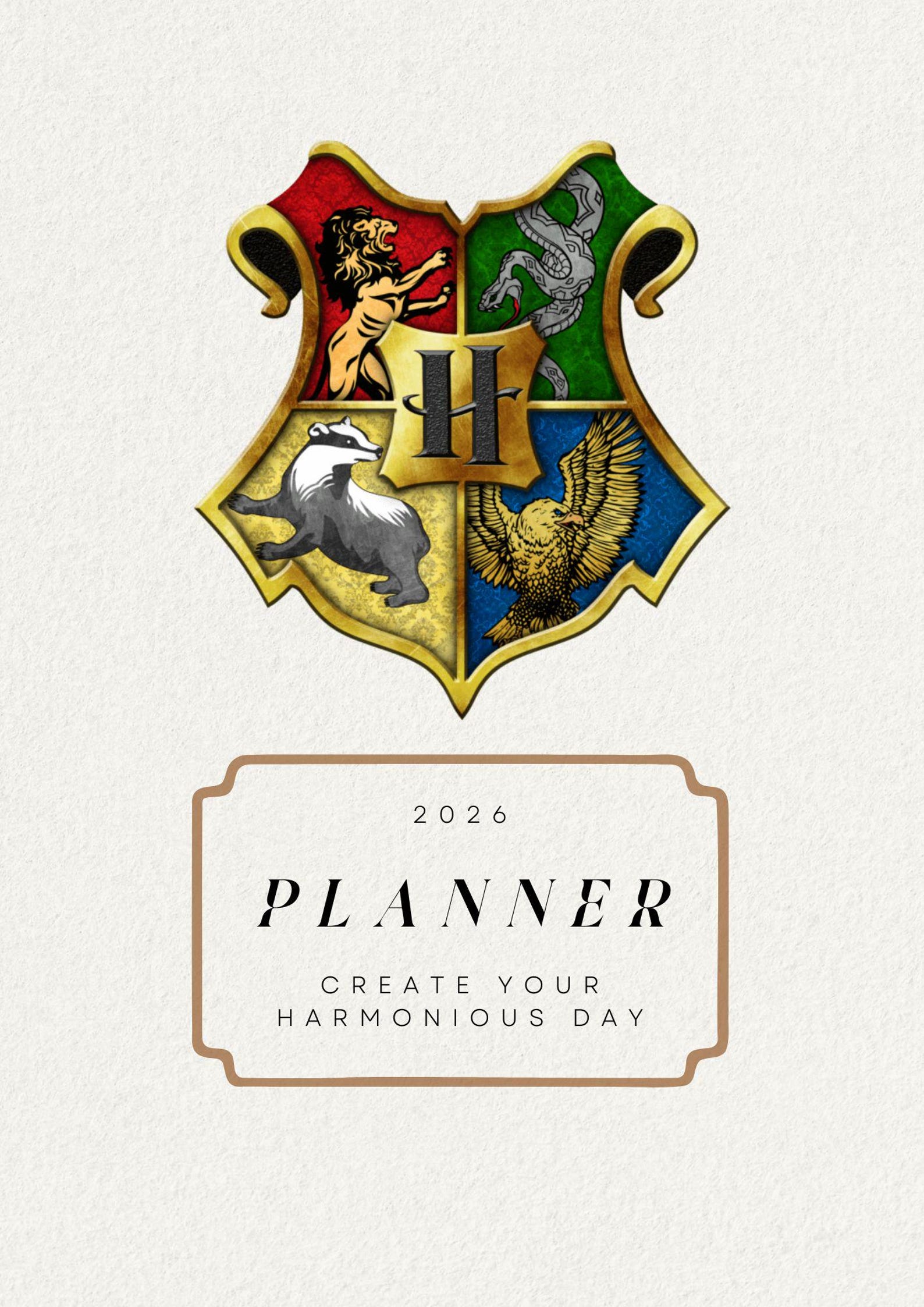 Hogwarts 2026 Planner | 51-page Printable Annual Calendar, Notes ...