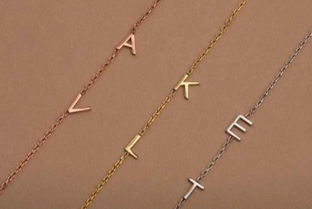 Custom 2 Letters Initial Necklaces Name Christmas Necklace Lucky Clover ...