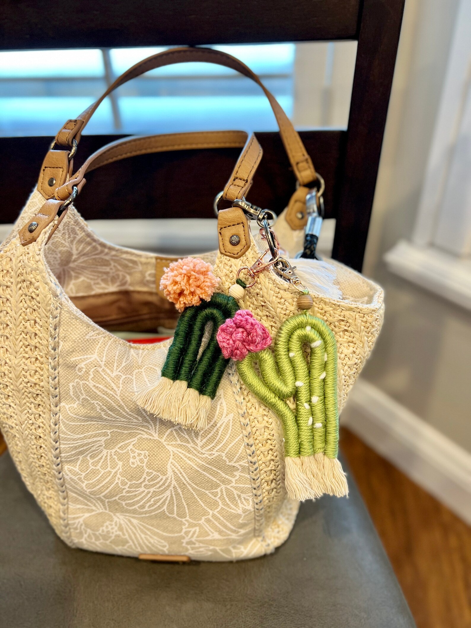 Macrame Cactus Keychains - Etsy