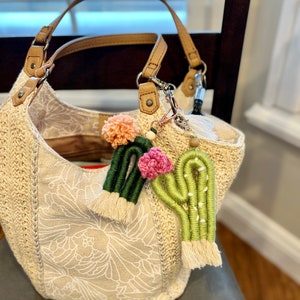 Macrame Cactus Keychains - Etsy