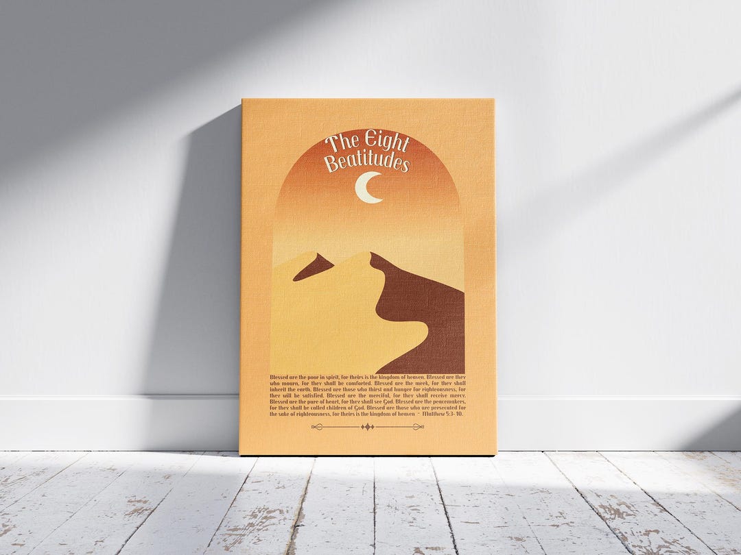 The Eight Beatitudes Wall Art – Desert Moon Scripture Canvas Print ...