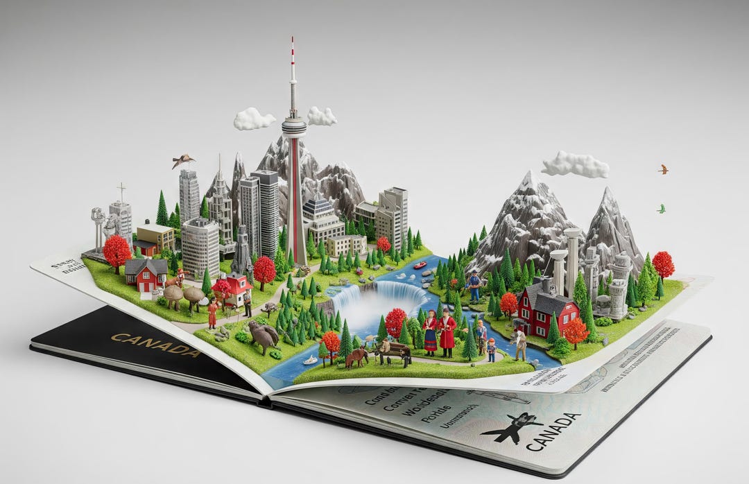 Canada Passport Diorama Printable – Niagara Falls, CN Tower, Nature 3D ...