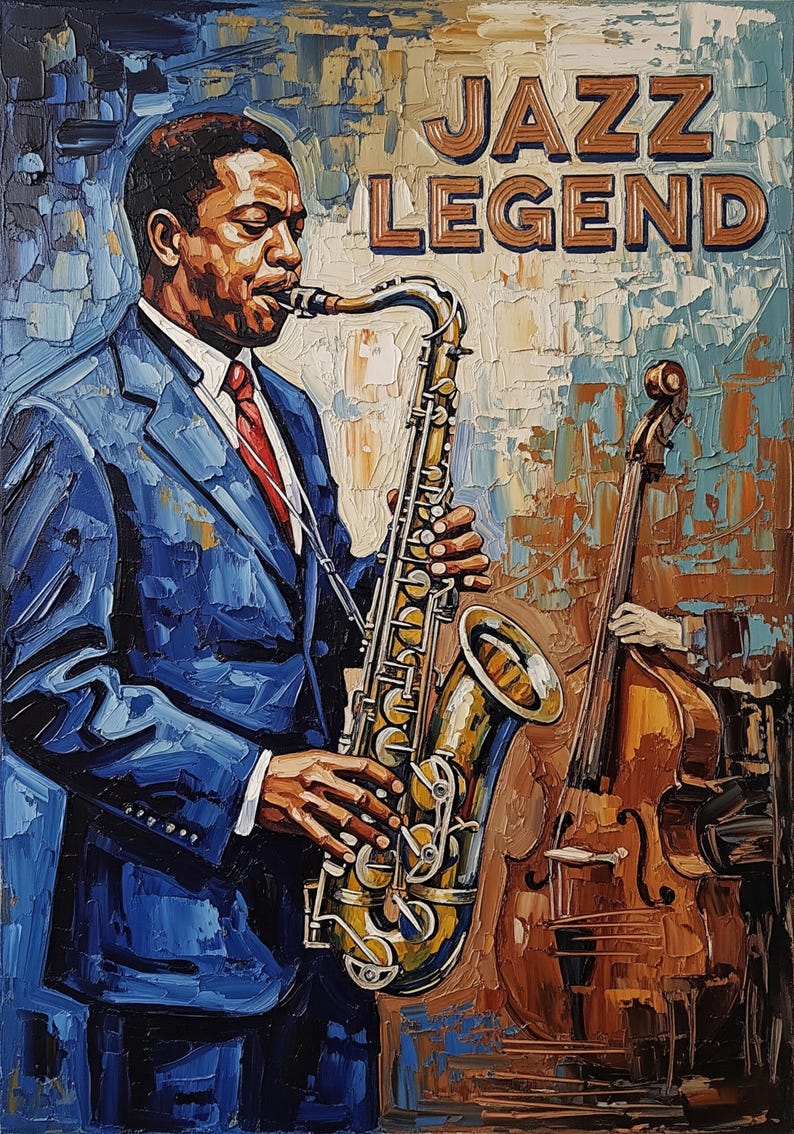 John Coltrane Wall Art | Jazz Saxophone Legend Impasto Van Gogh ...