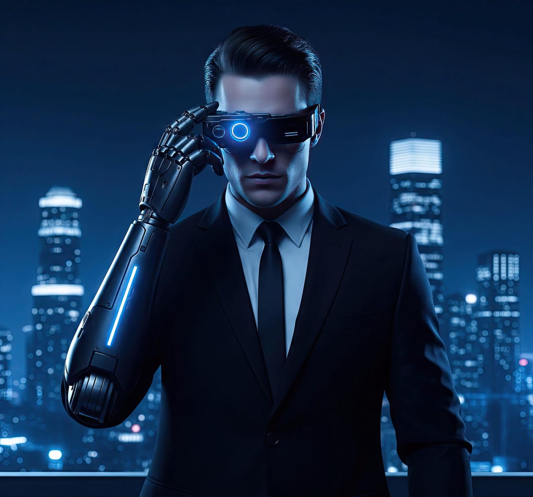 Cyberpunk Agent – Futuristic Corporate Enforcer - Etsy