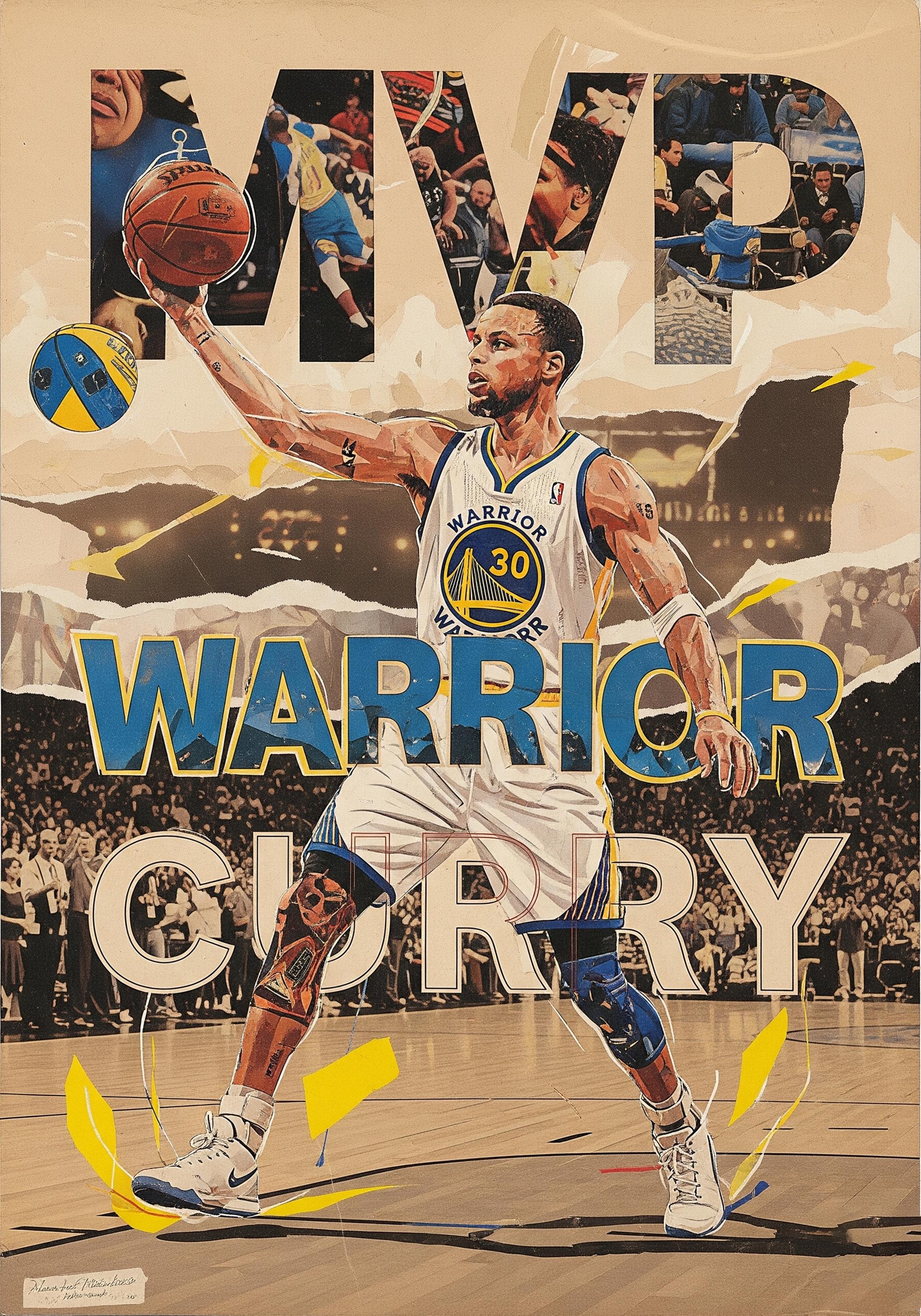 Stephen Curry Vintage Collage Art: Retro NBA Basketball Poster - Etsy