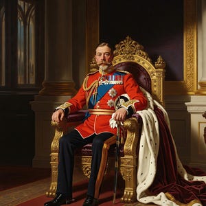 Vintage Royal Portrait of King George V – British Edwardian Royal Art ...