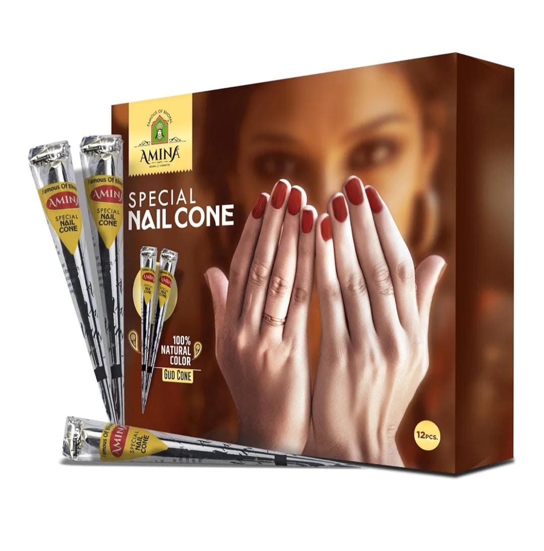 Natural Nail Mehndi Cone: Jaggery Herbal Nail Dye, Long-lasting Color ...