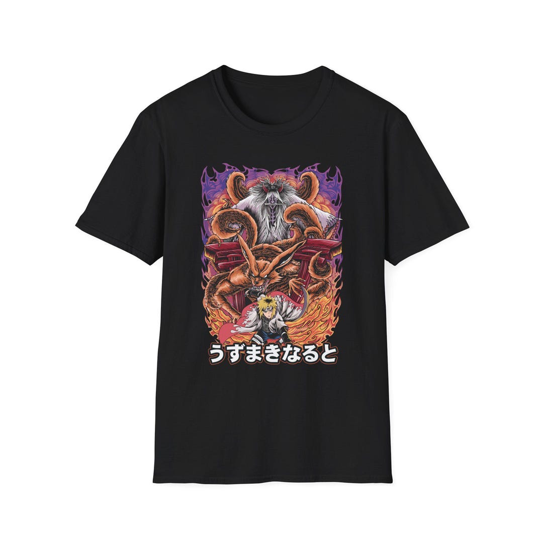 Naruto Kurama Fox Demon T-shirt | Anime Bijuu Illustration, Japanese ...
