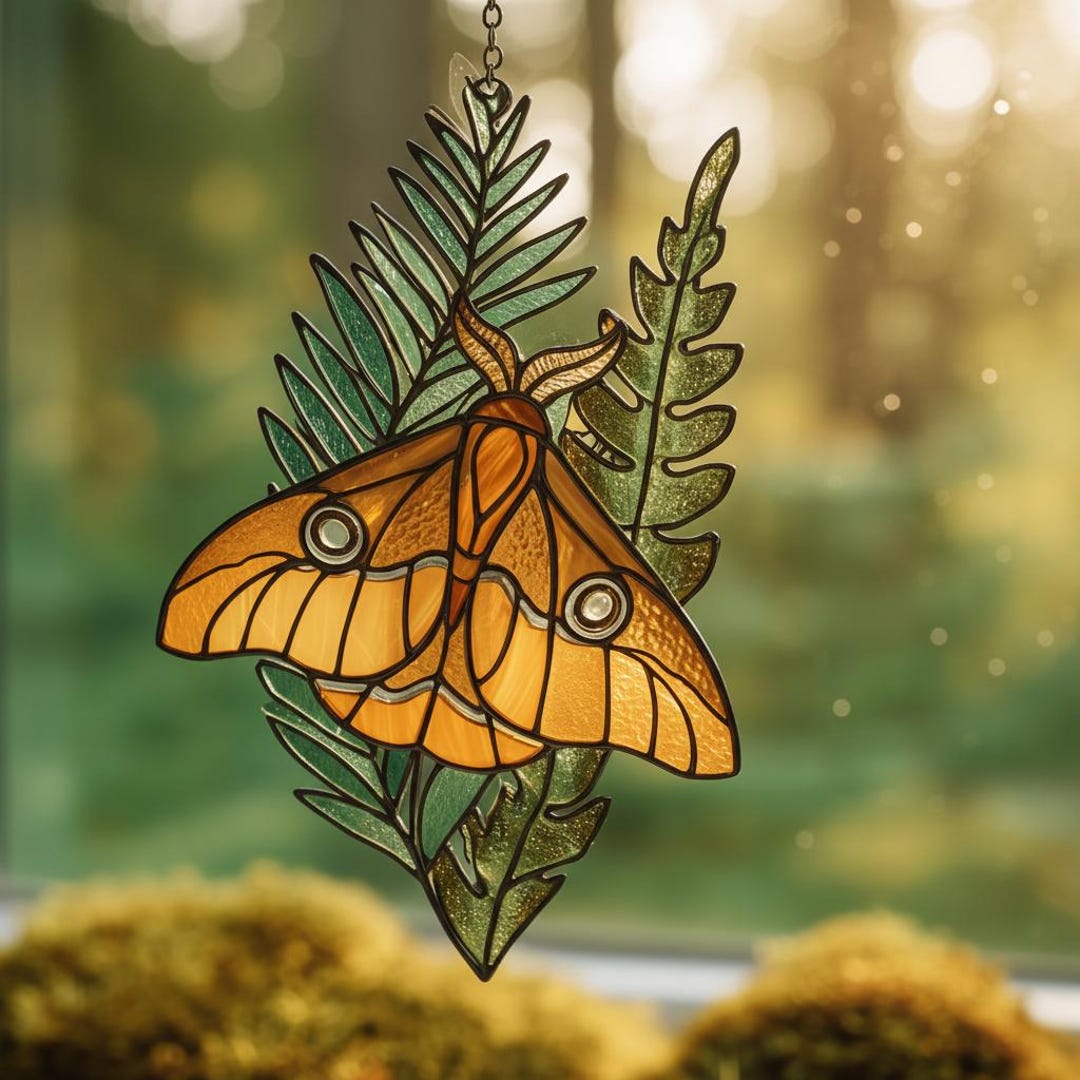 Enchanting Moth Resin Suncatcher, Nature Inspired Window Hanging, Boho ...