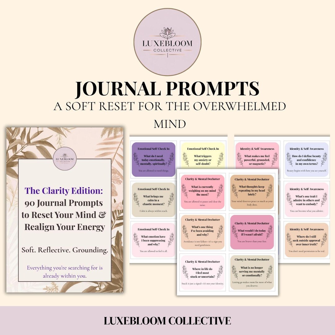 Printable Journal Prompt Cards | 90 Self-reflection Prompts ...