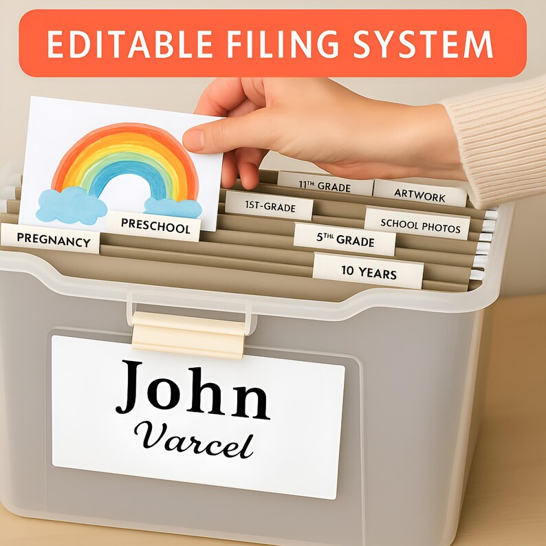 Printable File Folder Labels: Modern Half-cut Tabs (instant Download ...