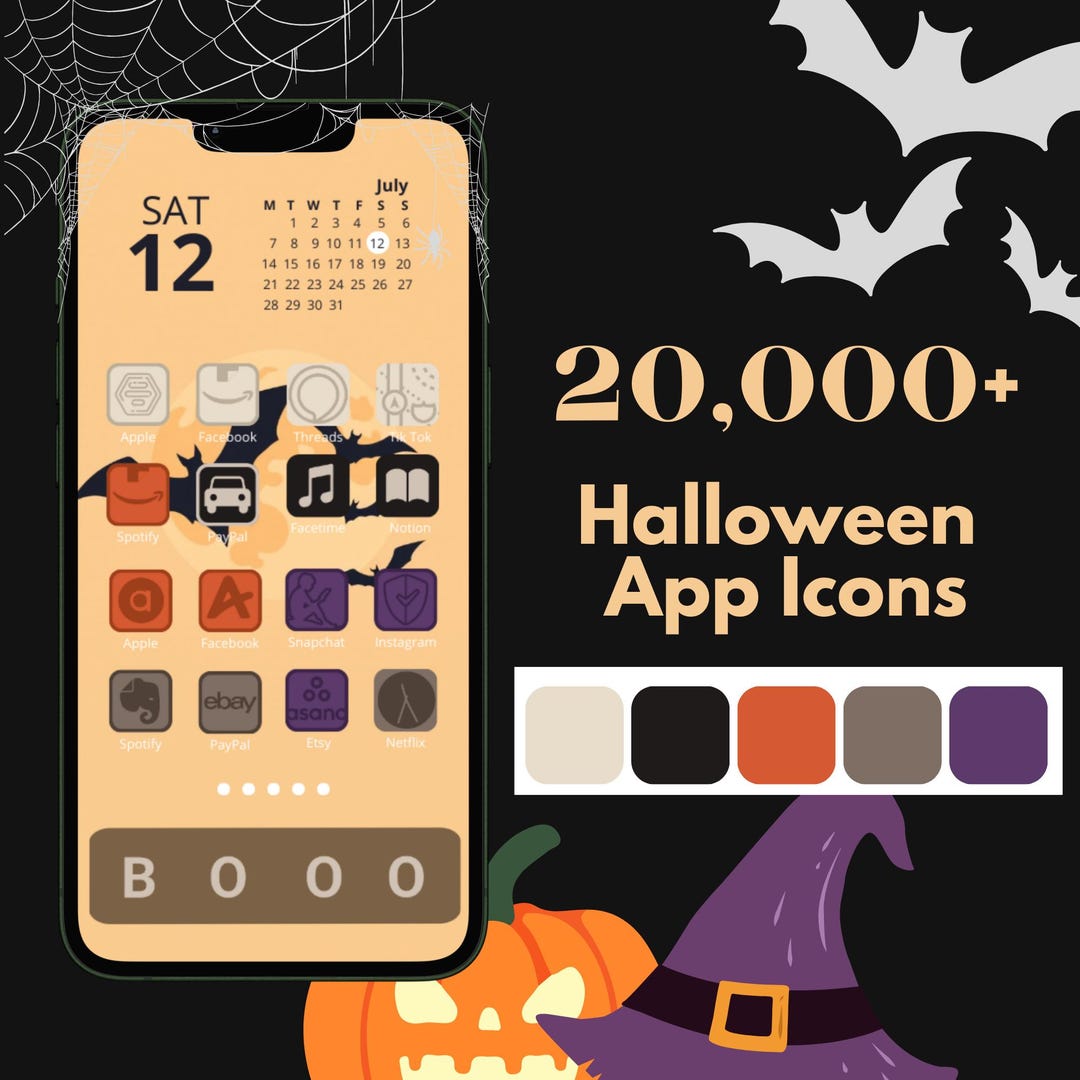 Halloween App Icon Pack for Ios & Android | 20,000+ Aesthetic Icons ...