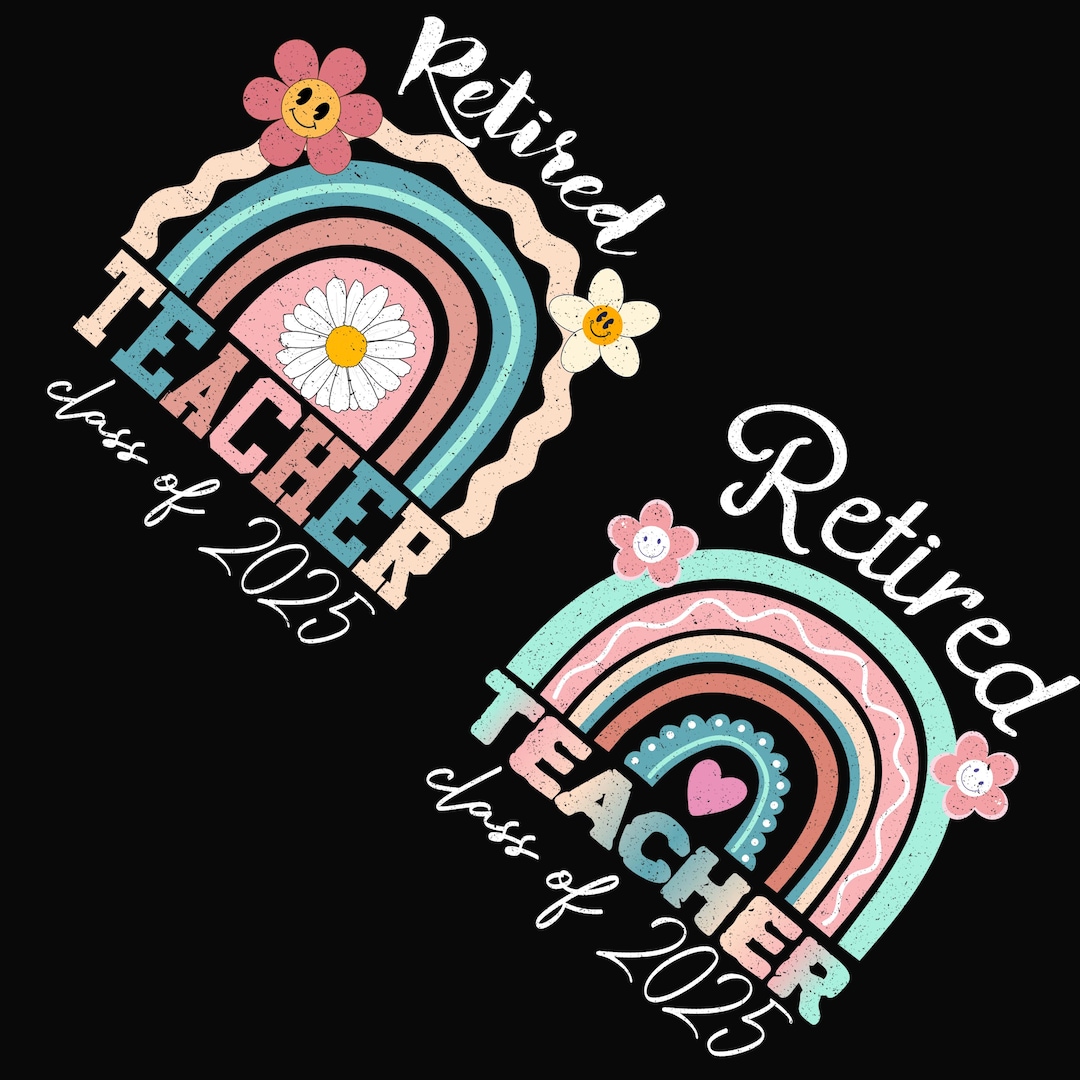 Teacher Retirement Gift: Boho Rainbow PNG Bundle (digital Download ...