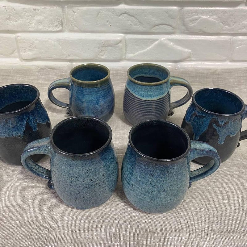Patina Blue Mugs - Etsy UK