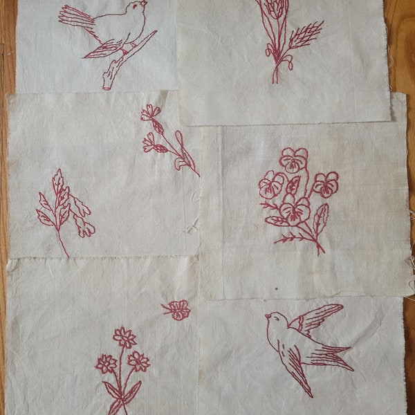 Vintage Redwork - Etsy