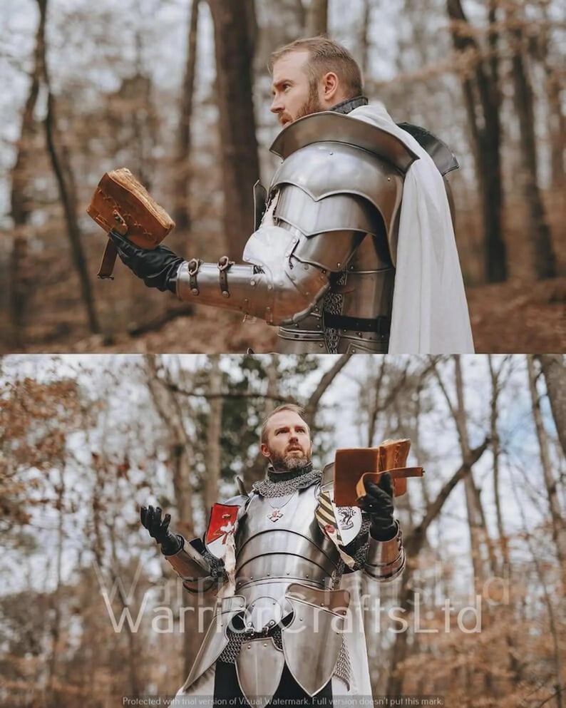 Royal Crusader Knight Full Armor Set | Medieval Barbuta Full Suit ...