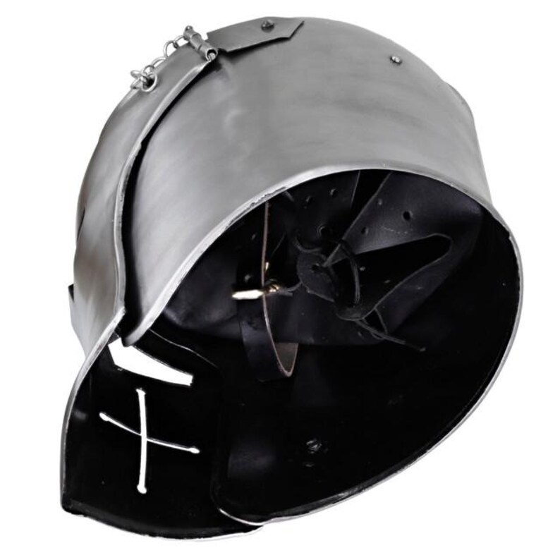 Medieval Inspired Visored Barbuta Helmet W/ Visor Lock & Interior ...