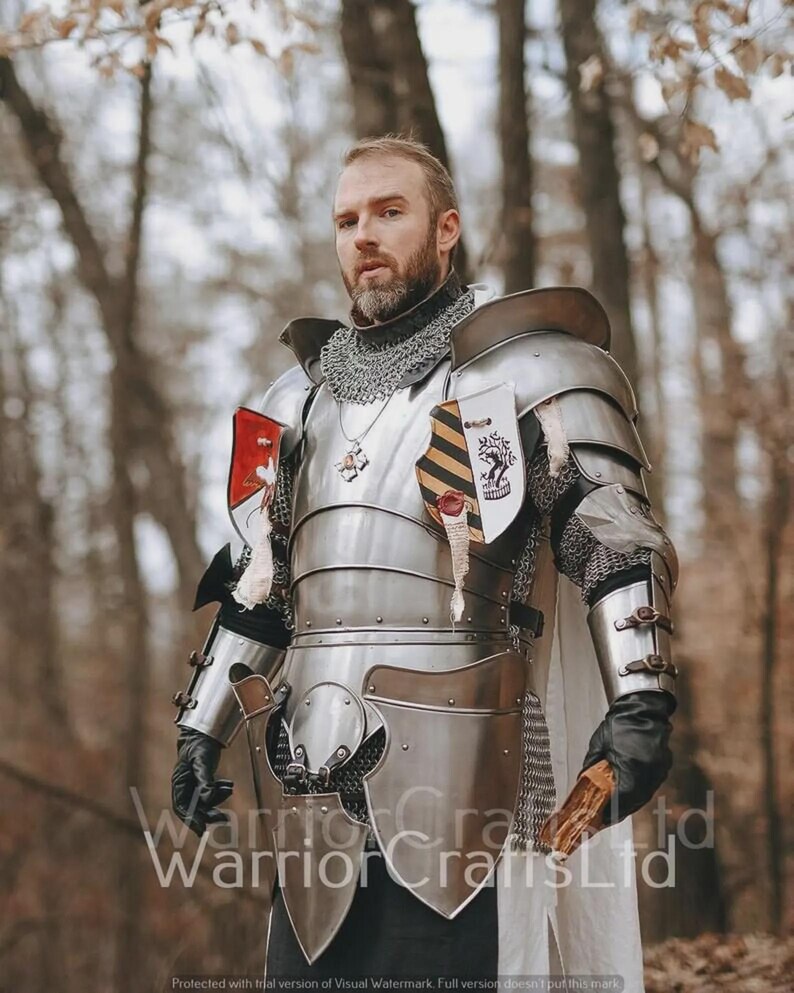 Royal Crusader Knight Full Armor Set | Medieval Barbuta Full Suit ...